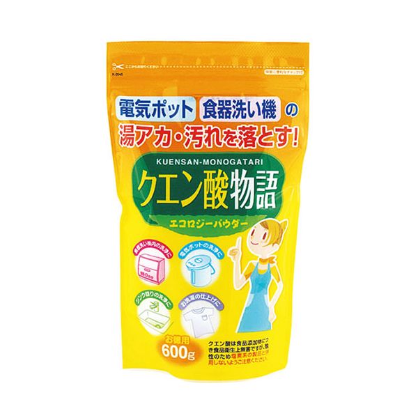 【商品説明】クエン酸物語 600g【特長】○合成界面活性剤を使用しない安心・安全のクエン酸で、汚れ落としや黄ばみ防止に!○クエン酸パワーで頑固な湯アカ・汚れをしっかり落とします。【仕様】包装サイズ : W235×D143×H70mm重量 :...