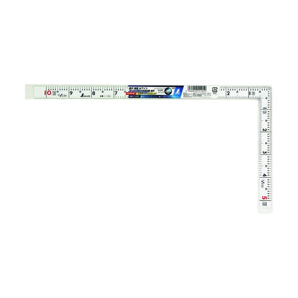 【商品説明】【特長】●白と黒のコントラスト見やすい目盛です。●はがれにくいハードコーティング仕様です。●焼き入れ加工により強度と適度な弾性を持たせています。【用途】●寸法測定、材料への墨付け、ケガキ作業に。【仕様】●長辺(mm)：320●短...