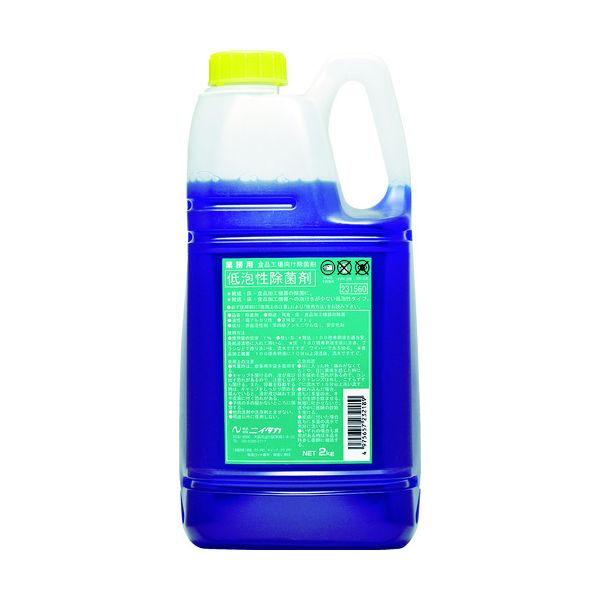 【商品説明】【特長】●塩素系ではない低泡性の除菌剤です。●塩素系薬剤と比べ失活しにくく、交換頻度を減らすことができます。【用途】●靴底・食品加工機器・床の除菌に。【仕様】●容量(ml)：2500●容量(L)：2.5●希釈倍率(倍)：100●...