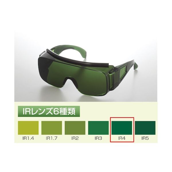 【商品説明】【特長】●眼鏡併用しやすい大きめサイズの遮光オーバーグラスです。●＃1.4〜5まで豊富な番手を取り揃えています。【用途】【仕様】●レンズ色：緑系●テンプル色：レンズ同色●フレーム色：レンズ同色●幅(mm)：160●高さ(mm)：...