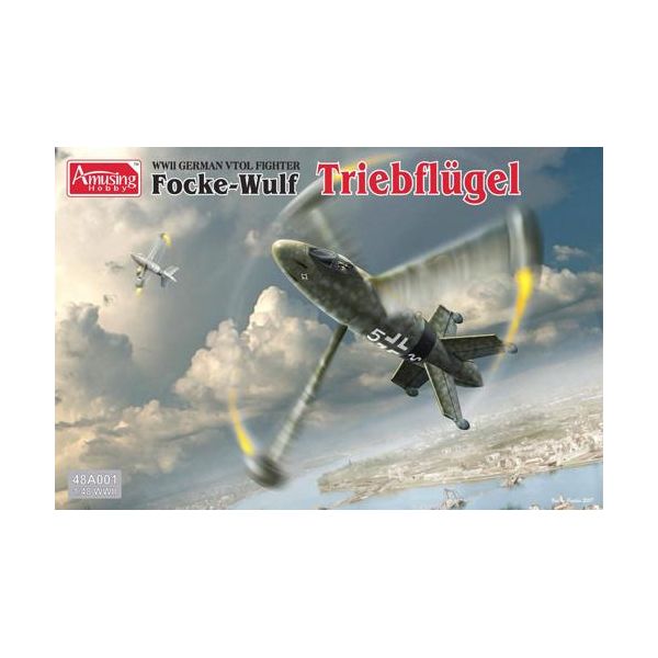 【商品説明】フォッケウルフ トリープフリューゲルは戦争末期に垂直離着陸迎撃機として設計されました。飛行場の無い所にも配備できる為に重要拠点防衛用に用いられる予定でした。回転翼にはラムジェットエンジンが取り付けられ、巨大なプロペラとして機能さ...