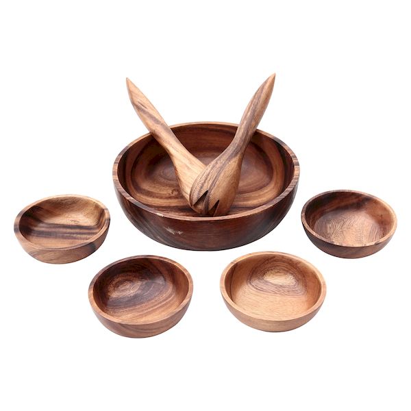 【商品説明】●商品サイズ(mm)：　全体：幅270 × 奥行135 × 高さ170ボウル大×1枚：255x255x75mmボウル小×4枚：130x130x35mmスプーン：60x270x20mmフォーク：60x270x20mm●商品重量(k...