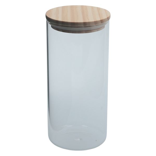 【商品説明】●商品サイズ(mm)：　全体：幅100 × 奥行100 × 高さ220内容量：1300ml●商品重量(kg)：0.4●素材：●耐熱ガラス（本体）／パイン材（蓋）／シリコーンゴム※商品画像の小物等は商品に含まれておりません。※画面...