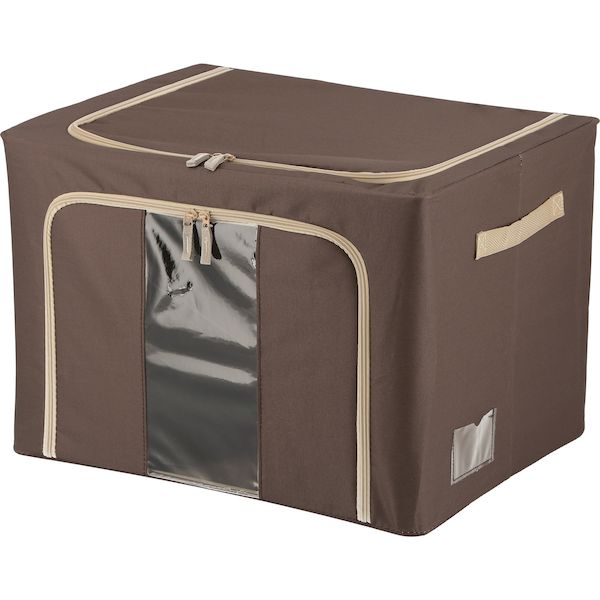 【商品説明】●カラー：ブラウン●商品サイズ(mm)：　全体：幅500 × 奥行400 × 高さ360内容量：72L●商品重量(kg)：1.1●素材：●ポリエステル／スチール※商品画像の小物等は商品に含まれておりません。※画面上のカラーはブラ...