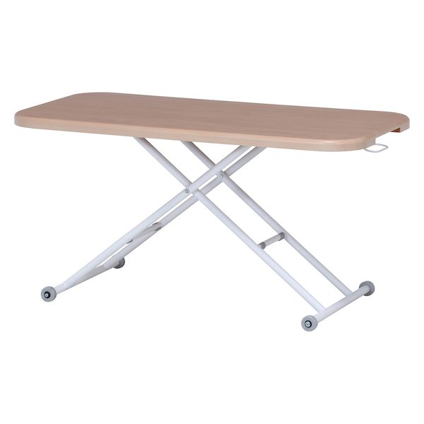 【商品説明】●カラー：ナチュラル●商品サイズ(mm)：　全体：幅1200〜1250 × 奥行600 × 高さ120〜700耐荷重(天板)：15kg天板厚み：35mm天板サイズ：1200x600x35mm折りたたみサイズ：1250x600x1...