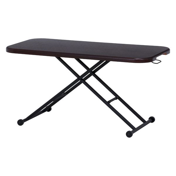 【商品説明】●カラー：ブラウン●商品サイズ(mm)：　全体：幅1200〜1250 × 奥行600 × 高さ120〜700耐荷重(天板)：15kg天板厚み：35mm天板サイズ：1200x600x35mm折りたたみサイズ：1250x600x12...
