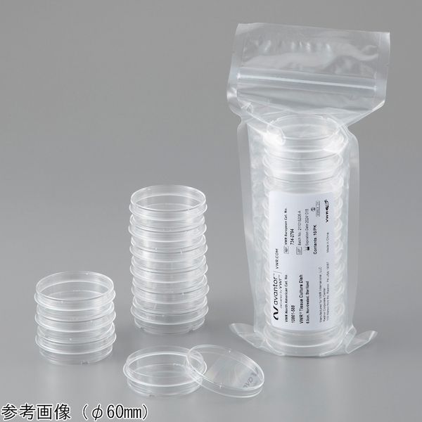 【商品説明】【仕様】●直径（mm）：φ60●培養面積（cm2）：21.2●入数：1箱（10枚/袋×60袋）●材質：PS●電子線滅菌済●ISO13485 2003・ISO9001 2008準拠●ノンパイロジェニック類似商品はこちら4-4804...