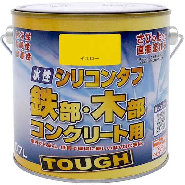 【商品説明】【特長】●シリコン配合により耐久性・耐候性に優れた水性つやあり高機能塗料です。●屋外から屋内まで使用できる、低臭で環境にやさしい安心・安全の低VOC塗料です。●鉄部・木部・コンクリートなど幅広い用途にご使用できます。●酸性雨・紫...