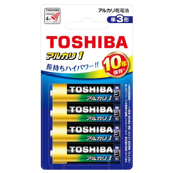 【商品説明】●使用推奨期限10年で長持ちハイパワーのアルカリ乾電池・類似商品はこちら東芝 TOSHIBA LR03AN 4BP ア410円東芝 TOSHIBA LR6AN 2BP アル227円東芝 TOSHIBA LR20AN 2BP ア3...