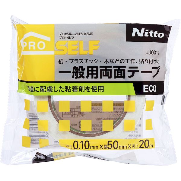 【商品説明】●環境に配慮した粘着剤を使用しており、紙・プラスチック・木などの工作、貼り付けに使用できる●基材：不織布●粘着剤：アクリル系(無溶剤)●はがすときに貼り付け面を傷めたり、のりが残ることがありますので跡が残っても差し支えない所を選...