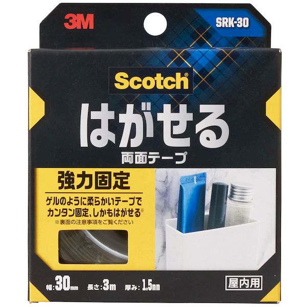 【商品説明】●ゲルのように柔らかい両面テープです●色々な素材にしっかりつき、あとからはがすことができます●好きな長さにカットして使用できます●透明なテープなので目立ちません。●粘着剤：アクリル系●本製品は使用方法・使用条件により思わぬ損傷を...