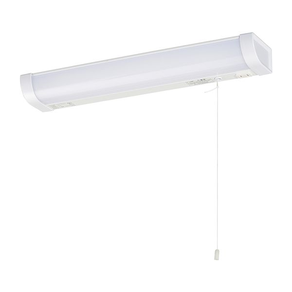 【商品説明】特　徴●引きひもスイッチ式のLED流し元灯●配線工事必要 ※電気工事士の資格者に依頼してください●三段階スイッチ（点灯→常夜灯→消灯）●棚下にも壁にも設置できる●コンセント付き●省エネ型照明器具（屋内専用）●昼光色相当仕　様●定...