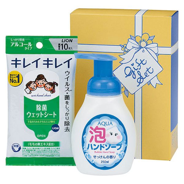 【商品説明】ソフトな泡クリーンセットアクア泡ハンドソープ(250ml)・ライオンキレイキレイお手ふきウェットシート(アルコールタイプ)(10枚入)×各1メーカー品番 : SAW-500内容物 : アクア泡ハンドソープ(250ml)・ライオン...