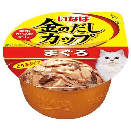 【商品説明】猫 フード ウェット カップ レトルト 金のだし 一般食 とろみ■開けやすく、軽いプラスチックカップのウエットフード。■まぐろとかつおを丸ごとフレークし、焼津産かつおの本格だしを加えました。■原材料：かつお、まぐろ、かつお節エキ...
