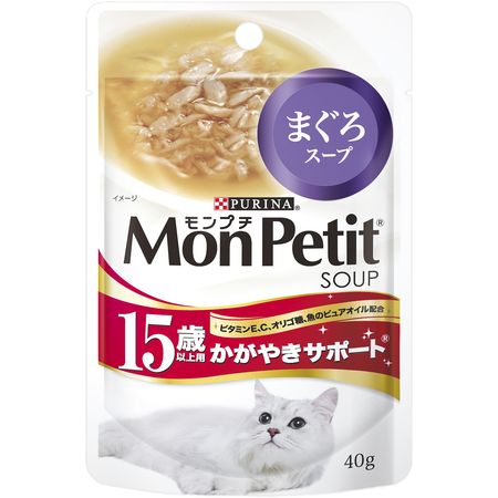 【商品説明】猫 フード ウェット パウチ レトルト モンプチ スープ シニア 高齢■良質なたんぱく質や魚のピュアオイルを配合。まぐろの白身だけを贅沢に使用した、小さめフレークのスープメニュー。■原材料：魚介類(まぐろ、フィッシュエキス)、油...