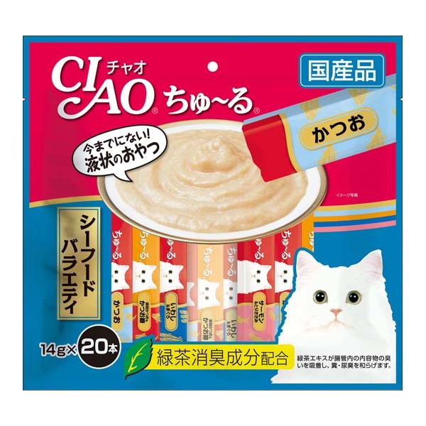 【商品説明】いなば イナバ INABA INABA ちゃお チャオ CIAO CIAO 猫 おやつ 間食 ちゅーる チュール チュ〜ル●液状タイプのおやつです。舐めて食べられるので、子猫や高齢の猫ちゃんも食べやすいおやつです。シーフードのフ...