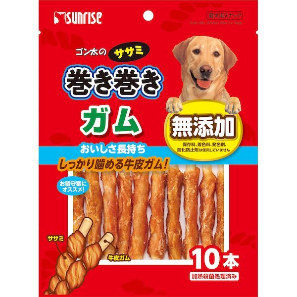 【商品説明】●噛みごたえがしっかりした牛皮ガムに、旨みたっぷり鶏ササミを巻きました。●良く噛むことで歯ぐきやあごの健康を維持し、ストレス解消にも役立ちます。●最後までおいしく味わえるのでお留守番にもぴったりです。●原材料：肉類(鶏ササミ、牛...