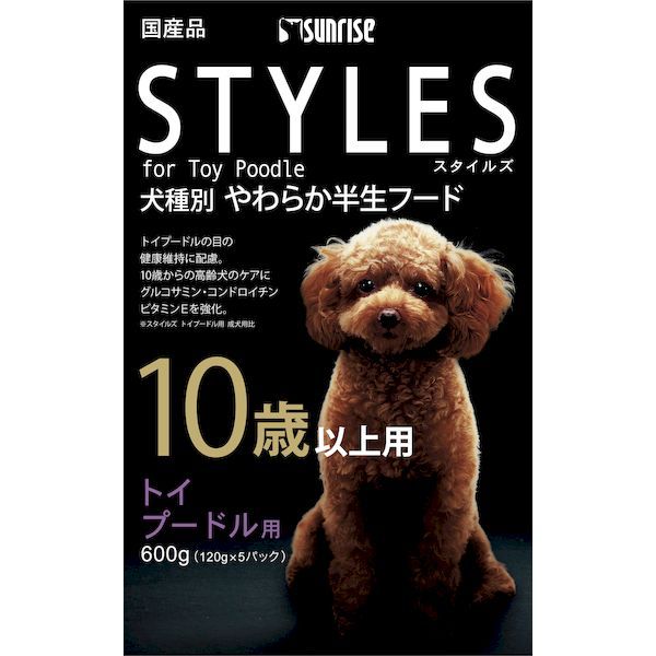 【商品説明】●10歳以上の愛犬に必要な栄養バランスに配慮した犬種別やわらか半生フードです。●トイプードルの目の健康維持に配慮して、ブルーベリーに含まれるアントシアニジンを配合。●原材料：肉類(チキン等)、糖類、豆類、でん粉類、穀類、油脂類、...
