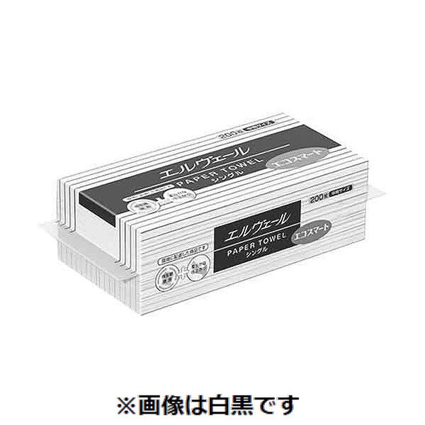 【商品説明】品名：エリエール エルヴェールペーパータオル エコスマート200枚中判 製造：大王製紙品名コード：703510特徴薄手ですので使用後のごみ容積を減少します。仕様：中判シートサイズ（mm）：230×210入数：1ケース（200枚/...