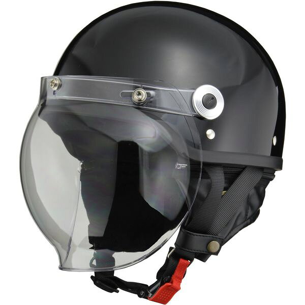 【商品説明】ハーフヘルメットに開閉式バブルシールドを装備したモデル。 脱着式イヤーカバーや便利なワンタッチバックルを装備。 また、カラーが豊富な専用オプションシールドもご用意。 ●シールド： 開閉式バブルシールドは、ハードコート、UVカット...