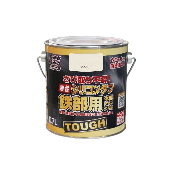 【商品説明】油性塗料 さびの上から直接塗れる 塩害・酸性雨・紫外線に強い●トタン、金属サイディング、フェンス、シャッター、手すり、物置、農機具などの屋内外の鉄部。●塩ビパイプ、アルミ建材、木部。●さびを落とさず、さびの上から直接塗ることがで...