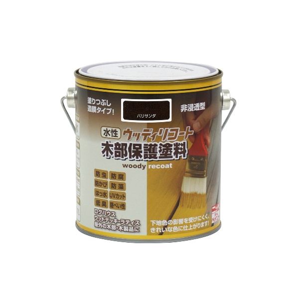 【商品説明】水性木部保護塗料 非浸透タイプ 塗りつぶしが可能●非浸透型ですので、下地色の影響を受けにくく、きれいな色に仕上がります。●隠ぺい効果が高く、塗り替えに最適な低臭の水性木部保護塗料です。●木材の防虫・防腐・防かび・防藻効果に優れ、...