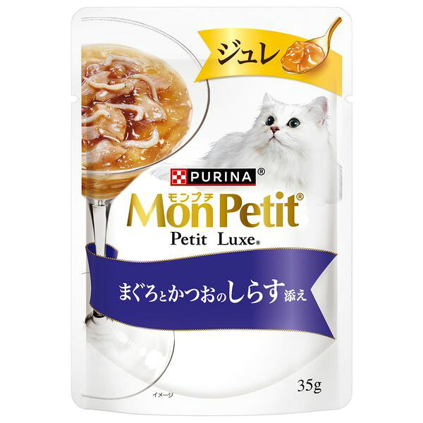 【商品説明】●厳選されたまぐろ・かつおにしらすを添え、お魚の旨みたっぷりのジュレと一緒に味わう贅沢な美味しさ。●ジュレの滑らかな質感が猫の食欲を刺激します。●いつもの食事やおやつ、ご褒美にも。●原材料：魚介類(かつお、まぐろ、しらす、フィッ...