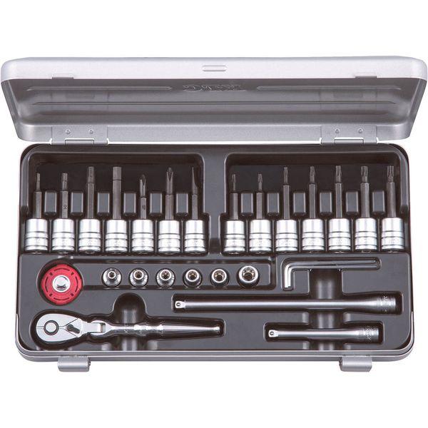 【商品説明】【セット内容】T型いじり止めトルクスビットソケット(BT2-T8H・T10H・T15H・T20H・T25H・T27H・T30H)、E型トルクスレンチ(B2-E4・E5・E6・E7・E8・E10)、ヘキサゴンビットソケット(BT2...