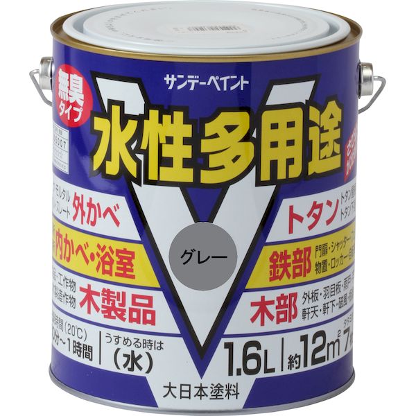 【商品説明】●縦（mm）：150Φ●高さ（mm）：140●重量（kg）：約2.2用途●鉄部、木部、トタン特長●強力さび止め剤、かび止め剤を配合。●落ちついたつやに仕上がります。●乾燥が速く、いやな臭いもおさえてあります。●屋内外のいろいろな...