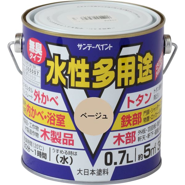 【商品説明】●縦（mm）：120Φ●高さ（mm）：120●重量（kg）：約1.0用途●鉄部、木部、トタン特長●強力さび止め剤、かび止め剤を配合。●落ちついたつやに仕上がります。●乾燥が速く、いやな臭いもおさえてあります。●屋内外のいろいろな...