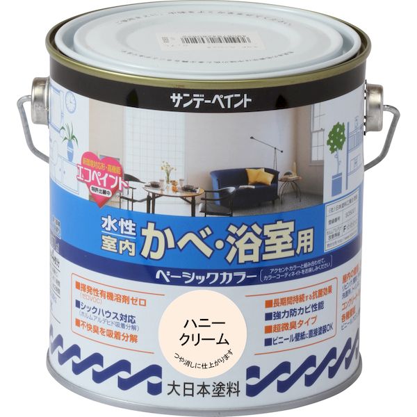 【商品説明】●縦（mm）：120Φ●高さ（mm）：120●重量（kg）：約1.2用途●屋内のコンクリート・モルタル・木部・各種壁紙　リビングルーム、寝室、子供部屋、浴室、台所、トイレ、　洗面所など屋内の壁・天井特長●有機溶剤などの揮発成分を...