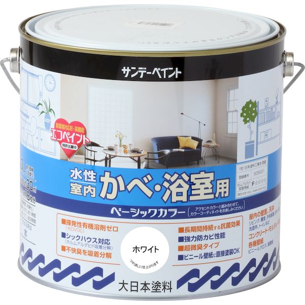 【商品説明】●縦（mm）：180Φ●高さ（mm）：140●重量（kg）：約4.9用途●屋内のコンクリート・モルタル・木部・各種壁紙　リビングルーム、寝室、子供部屋、浴室、台所、トイレ、　洗面所など屋内の壁・天井特長●有機溶剤などの揮発成分を...