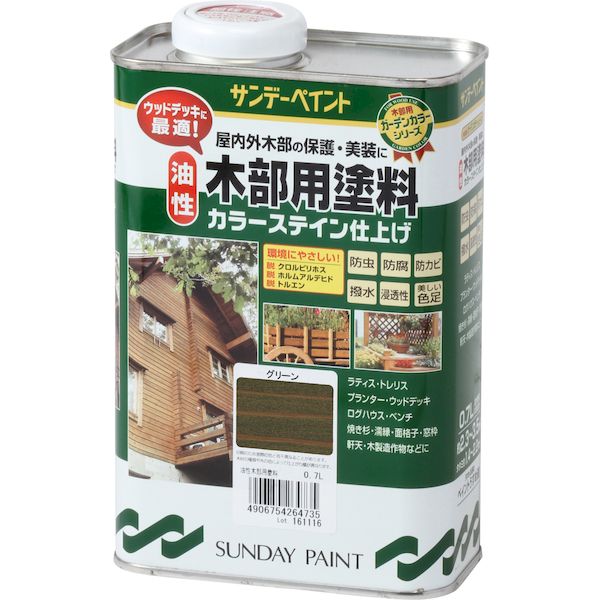 【商品説明】●縦（mm）：65●横（mm）：120●高さ（mm）：195●重量（g）：約747用途●屋内外木部の防虫・防かび・防腐カラーステイン仕上げログハウス、ウッドデッキ、ラティス、トレリス、プランターなどのガーデニング用木材、焼き杉、...
