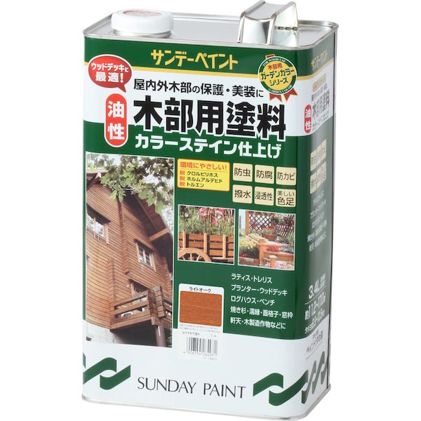 【商品説明】●縦（mm）：105●横（mm）：170●高さ（mm）：285●重量（kg）：約3.2用途●屋内外木部の防虫・防かび・防腐カラーステイン仕上げログハウス、ウッドデッキ、ラティス、トレリス、プランターなどのガーデニング用木材、焼き...