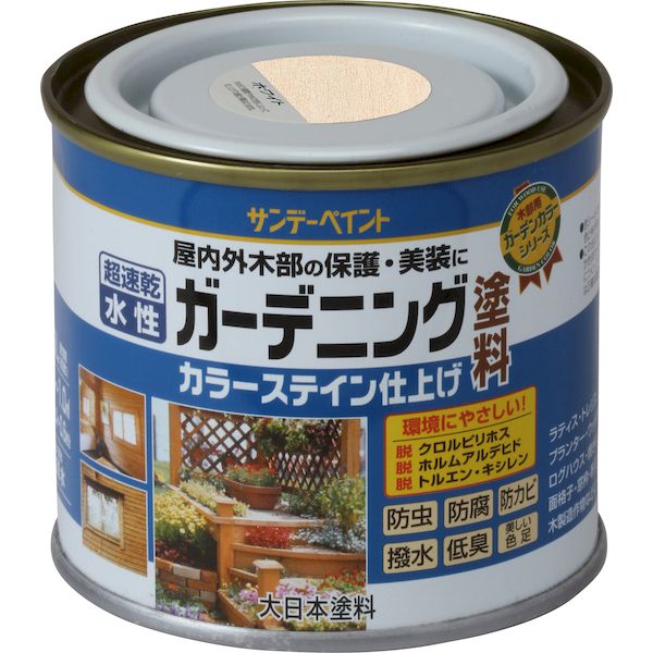 【商品説明】●縦（mm）：70Φ●高さ（mm）：75●重量（g）：約268用途●屋内外木部の防虫・防かび・防腐カラーステイン仕上げログハウス、ウッドデッキ、ラティス、トレリス、プランターなどのガーデニング用木材、焼き杉、ベンチ、ベランダ、木...