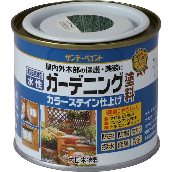 【商品説明】●縦（mm）：70Φ●高さ（mm）：75●重量（g）：約268用途●屋内外木部の防虫・防かび・防腐カラーステイン仕上げログハウス、ウッドデッキ、ラティス、トレリス、プランターなどのガーデニング用木材、焼き杉、ベンチ、ベランダ、木...