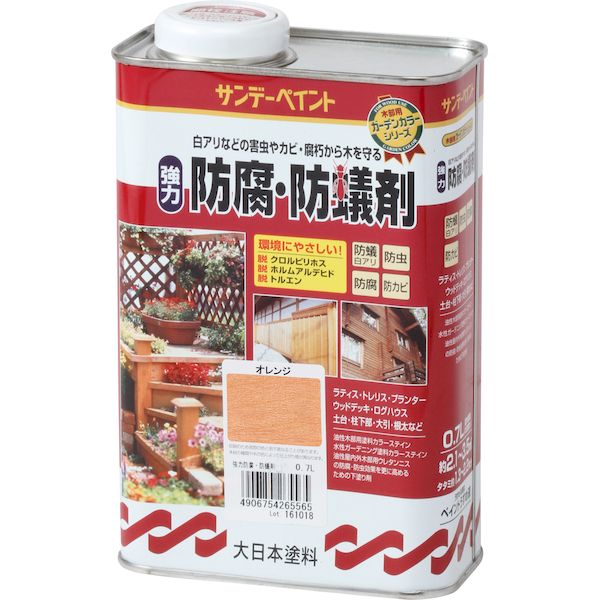 【商品説明】●縦（mm）：65●横（mm）：120●高さ（mm）：195●重量（g）：約719用途●屋内外木部のシロアリ防除・防虫・防かび・防腐処理剤木造住宅、ログハウス、ウッドデッキなどの土台・柱下部・大引・根太およびラティス、トレリスな...