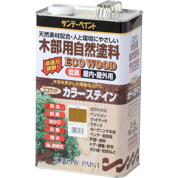 【商品説明】●縦（mm）：105●横（mm）：170●高さ（mm）：285●重量（kg）：約3.2用途●住まいの屋内・屋外の木部／　ログハウス、ペンション、ウッドデッキ、ラティス、ガーデニング用木材、ベンチ、フェンス、羽目板、外板、焼き杉板...