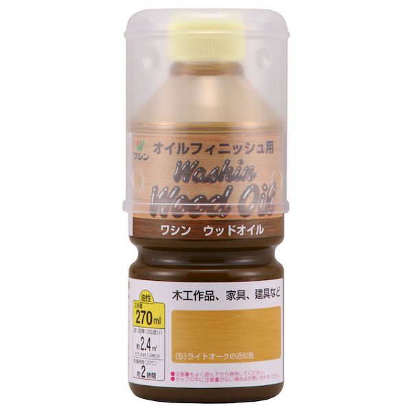 和信ペイントメーカーお問い合わせ：0480-48-2725【商品説明】●木目の美しさと木の手触りを生かす、ムラになりにくい拭き塗り塗料●木の工作品、木彫り作品、木製家具など、屋内で使う作品●塗り面積（2回塗り）：約2.4m2（畳約1.4枚）...