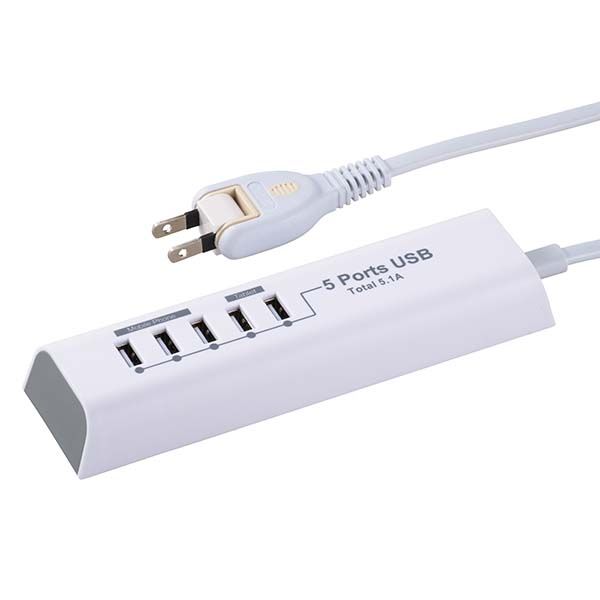 オーム電機0120-963-006【商品説明】特　徴●モバイル機器を充電！　USB充電ポート5個口　Androidスマートフォン/タブレット、iPhone、iPad、モバイルバッテリーなどの充電ができます。●USB過電流保護機能付き　最大電...