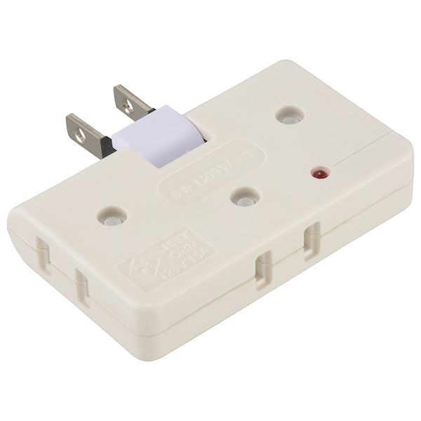 オーム電機0120-963-006【商品説明】特　徴●雷に強いコーナータップ●安心の雷ガード●熱に強いPBT樹脂使用で耐熱性アップ●1つのコンセントを3分配●雷サージ軽減素子内蔵●トラッキング火災防止対策●カラーは白仕　様■コンセント：3個...