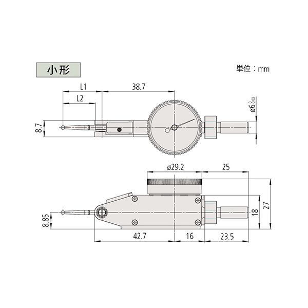 ミツトヨ044-822-5151【商品説明】●標準モデルです。●オオイ板は平面でコーティングを施しており、蛍光灯やLEDの光の反射を抑えます。●外枠とオオイ板の一体構造により、目盛板の前面や隙間からの切削油や油の浸入を防止します。●φ6アリ...