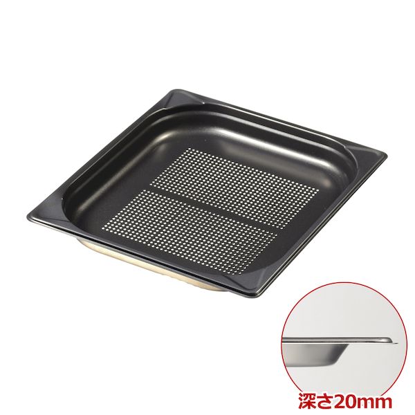 【商品説明】●サイズ：354×325×20mm板厚：0.8mm●18-8ステンレス+ダイキンノンスティック（表面のみ）●強度アップ加工（4隅エンボス）