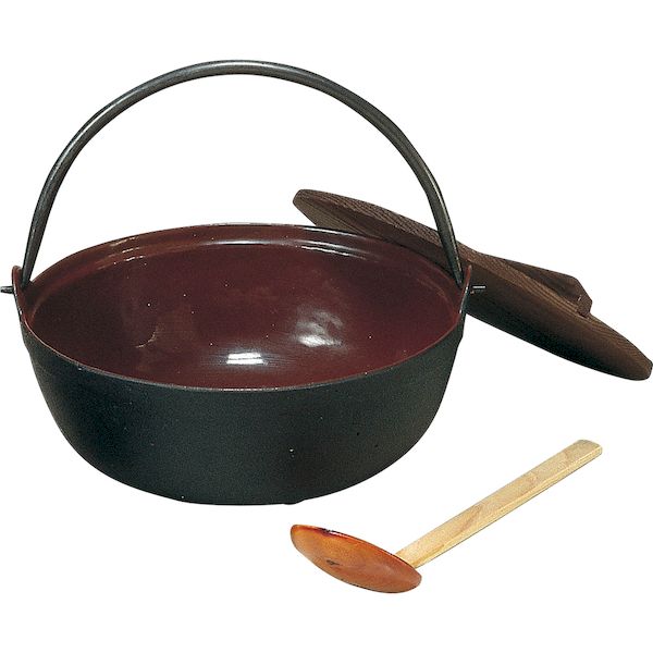 【商品説明】●サイズ：210mm●形状：段無　●材質：鉄鋳物●付属品：杓子付