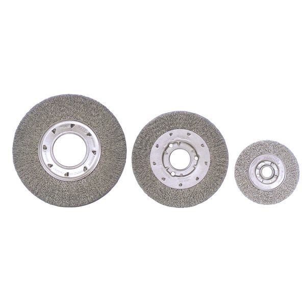 ムラキ03-3273-7511【商品説明】●汎用クリンプトワイヤーブラシ【用途】●バリ取り、サビ落とし、ペンキ除去、皮膜除去●外径 D（mm）：250●先端幅 A（mm）：26●トリム長さ（mm）：60●内径 B（inch）：2”●取付用ア...