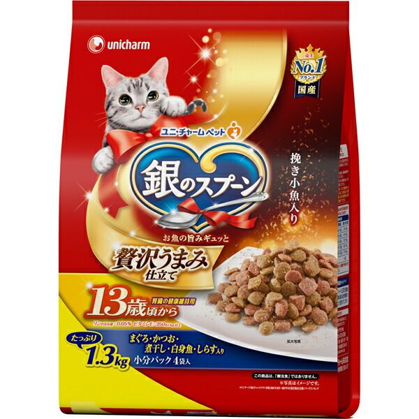 【商品説明】お魚のうまみたっぷり。かつお節・挽き小魚入りの豊かなおいしさ。13歳頃からの愛猫に適した栄養バランス。＜総合栄養食＞【 原材料 】穀類（トウモロコシ、コーングルテンミール、小麦粉、パン粉）、肉類（ポークミール、ビーフミール、チキ...