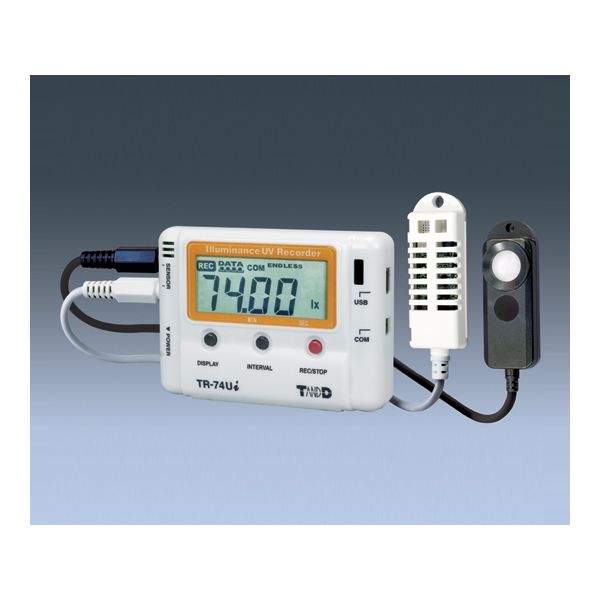 アズワン0120-700-875【商品説明】【特徴】照度・紫外線（UV）・温度・湿度を同時に測定・記録できます。【仕様】型番：TR-74Ui●サイズ：78×18×55mm●チャンネル数：温度；1ch/湿度；1ch/照度；1ch/UV；1ch...