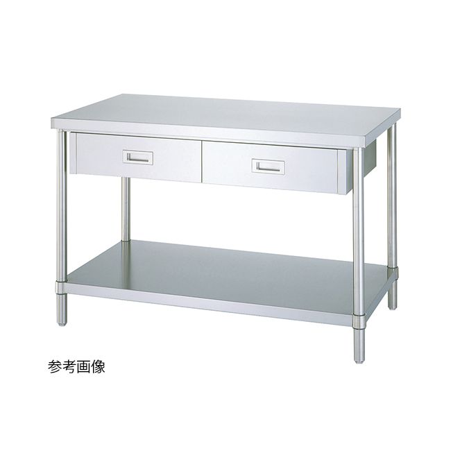 アズワン0120-700-875【商品説明】【仕様】サイズ(mm)：900×750×800●引出し数：2●仕様：片面引出し付き●材質：ステンレス(SUS430)●耐荷重(均等荷重)：本体/約400kg、天板/約250kg、棚/約200kg●...