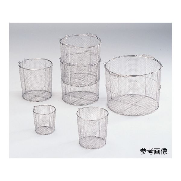 アズワン0120-700-875【商品説明】【特徴】テーパ付きで積み重ねが可能なので収納時場所をとりません。【仕様】材質：ステンレス（SUS304）●外枠線径：φ3mm●網目：5.5mm●網線径：φ0.8mm●型番：小●上部（下部）サイズ×...