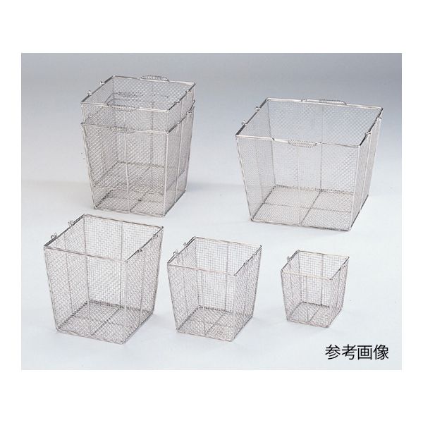 アズワン0120-700-875【商品説明】【特徴】テーパ付きで積み重ねが可能なので収納時場所をとりません。【仕様】材質：ステンレス（SUS304）●外枠線径：φ3mm●網目：5.5mm●網線径：φ0.8mm●型番：特大●上部（下部）サイズ...